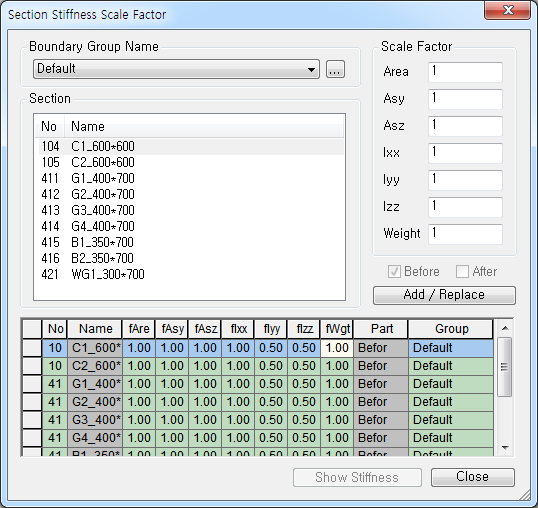 Generate Section Effective Stiffness